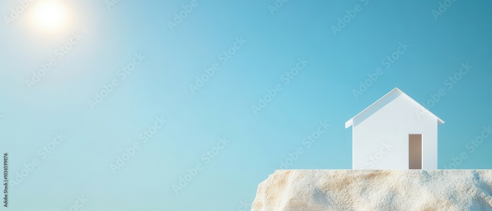 House built on sand, contrasting stability of traditional construction ...