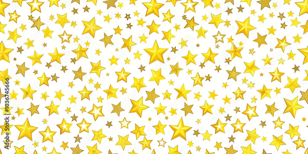 Yellow Stars Pattern on White Background for Home Decor, Kids' Room ...