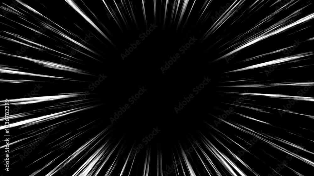 Cartoon Speed Background Lines Isolated on Black Background. Anime ...