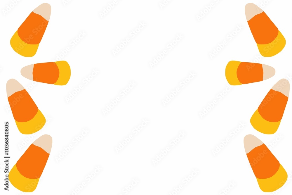 side border frame filled with candy corn confectionary illustration ...