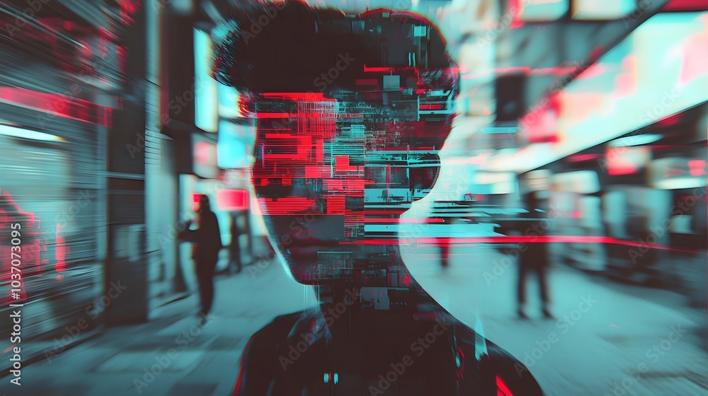 A retro aesthetic with VHS effects glitchy visuals and bold textures ...