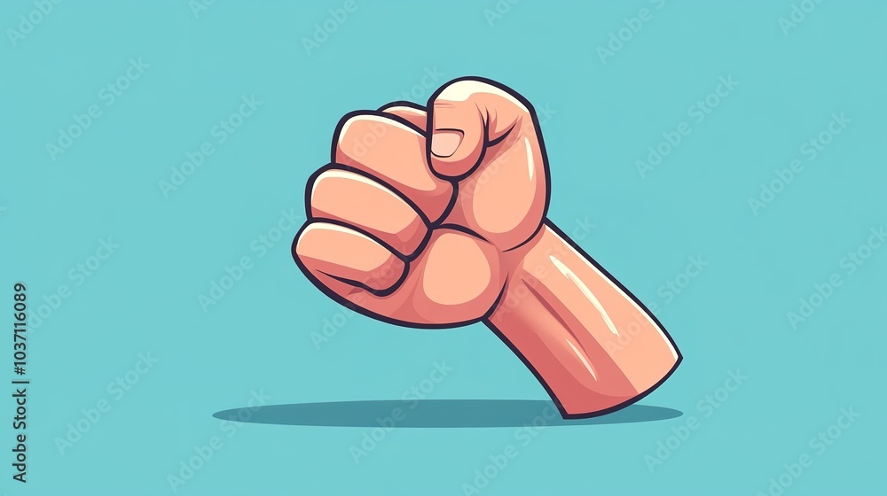 Strong Muscle Emoticon: A Flat Cartoon Drawing Featuring Flexed Biceps ...