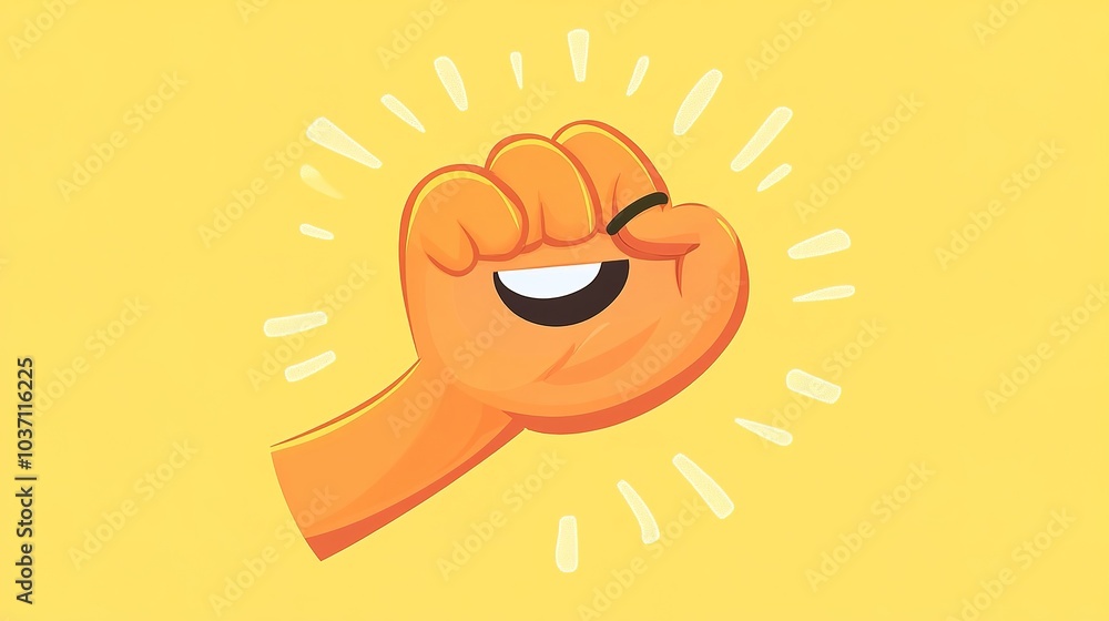 Strong Muscle Emoticon: A Flat Cartoon Drawing Featuring Flexed Biceps ...