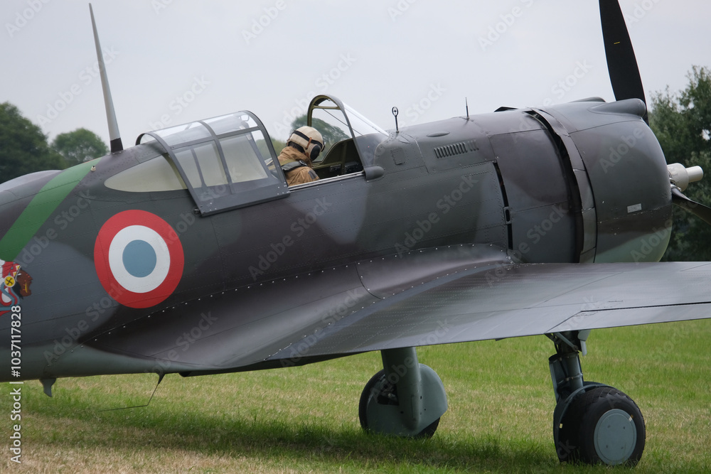 Victory Show, Leicester, Uk. August 2024. The Curtiss P-36 Hawk, also ...