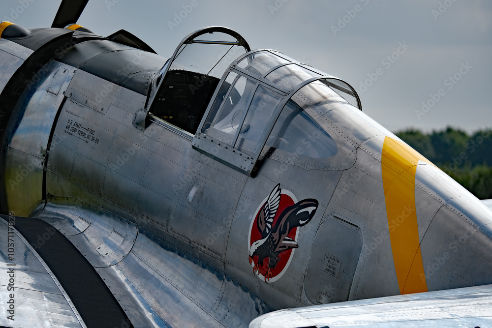 Victory Show, Leicester, Uk. August 2024. The Curtiss P-36 Hawk, also ...