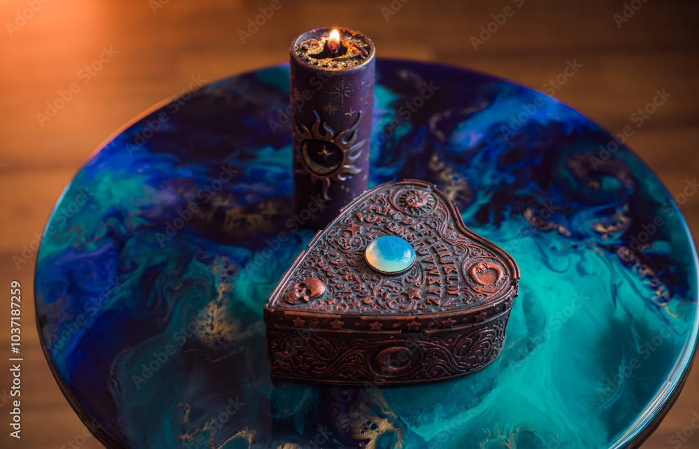 Negative energy is burning out. Mystical scene for esoteric content ...