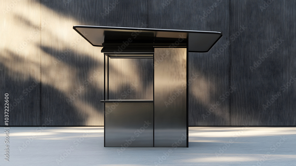 minimalist small booth made of metal, perfect for street vending ...