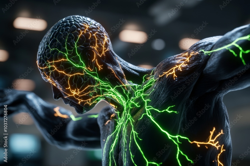 Lymphatic system, fully rendered in 3D, showing the intricate web of ...
