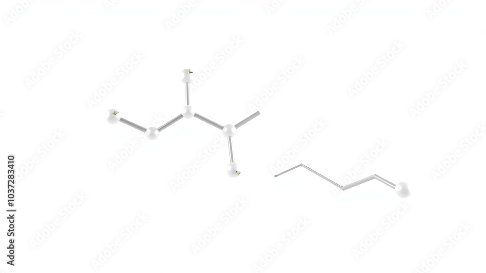 3D image of 1-Pentyne skeletal formula - molecular chemical structure ...