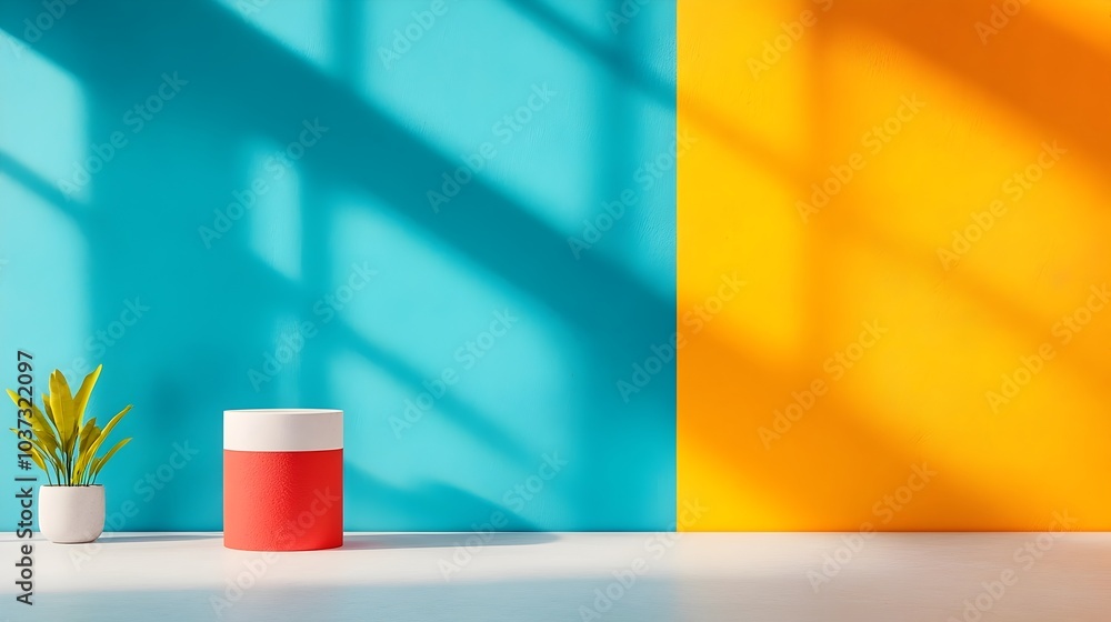 Vivid and Uncluttered 3D Studio Environment with Varied Hues Shadows ...