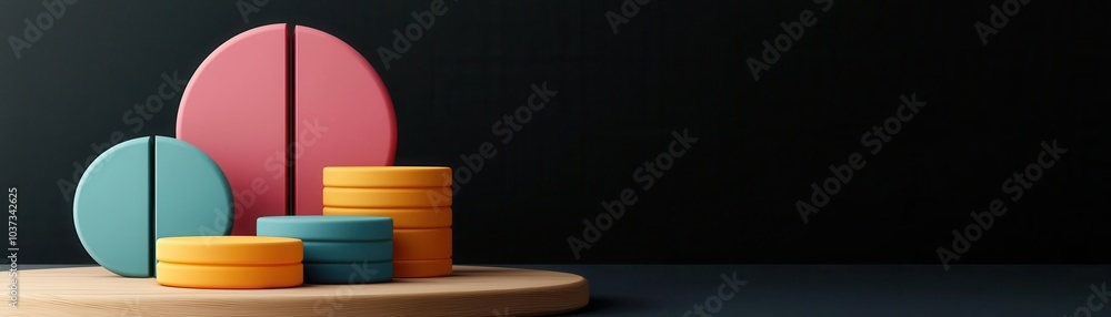 Holographic interface displaying a segmented budget planner with charts ...