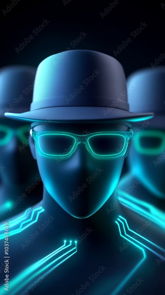 Neon Anonymous: A mysterious and stylish close-up of an anonymous ...