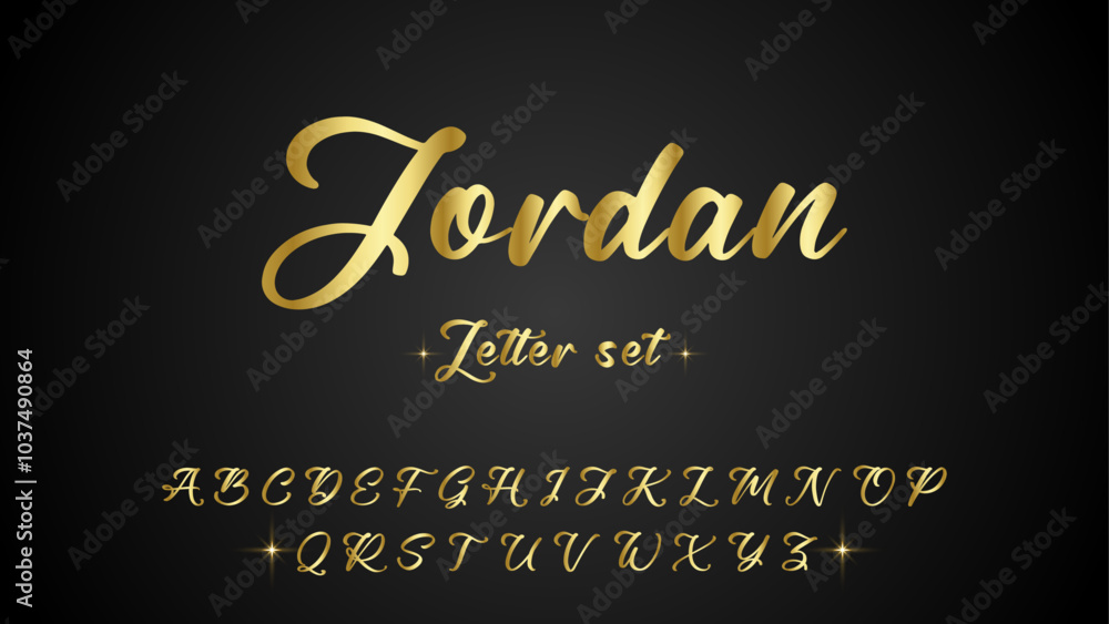 JORDAN, Sports minimal tech font letter set. Luxury vector typeface for ...