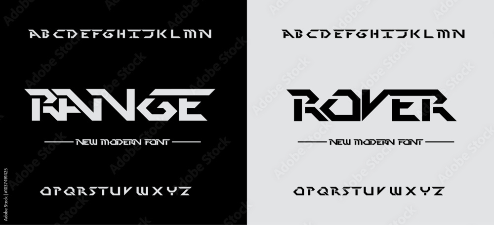 RANGE ROVER, Sports minimal tech font letter set. Luxury vector ...