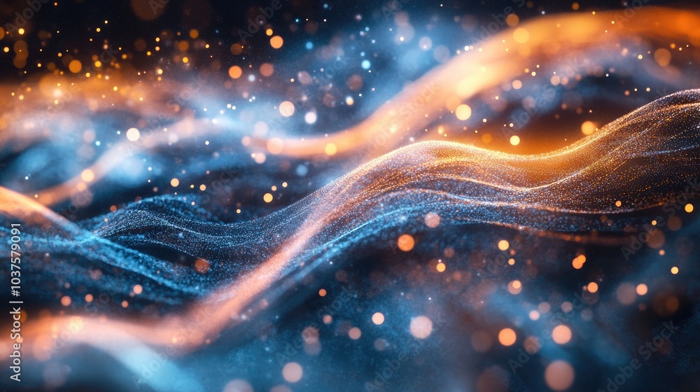 Abstract illustration of a fluid stream representing artificial ...