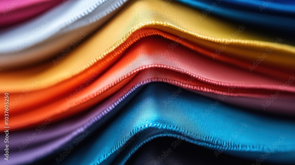 Stacks of colorful fabric perfectly aligned in a visually captivating ...