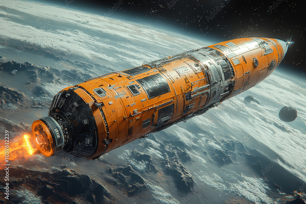 A crewed mission preparing for deep space exploration beyond Mars ...