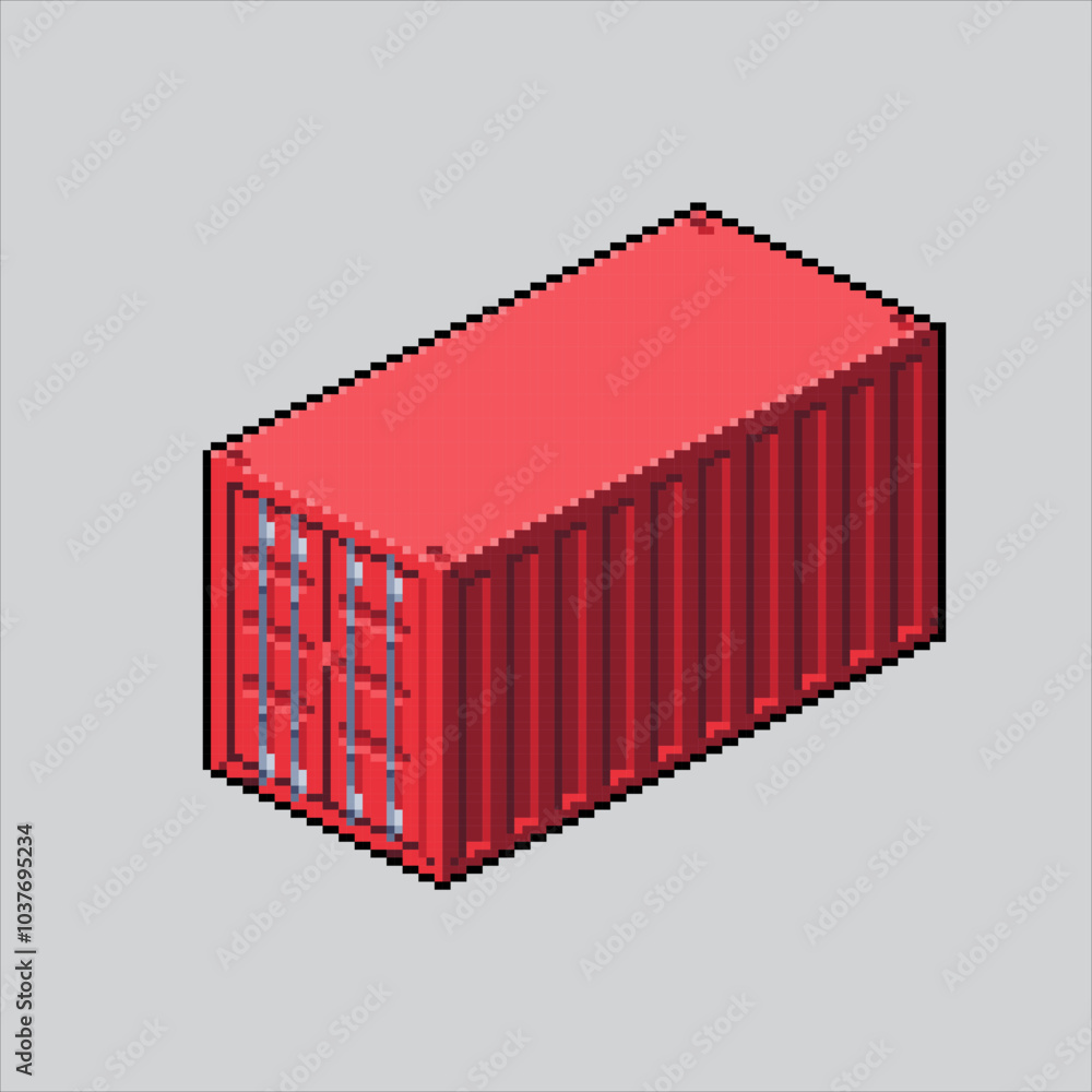 Pixel art illustration Container. Pixelated Shipping Container ...
