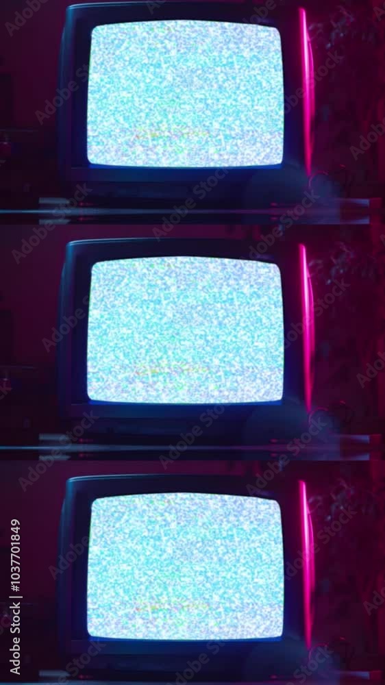 vertical multiple green screen (chroma key) old retro CRT TV monitor ...