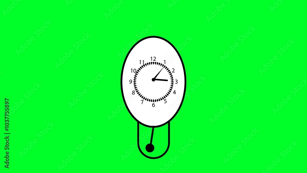 clock icon with moving arrows in 12 hour looping. clock animation with ...