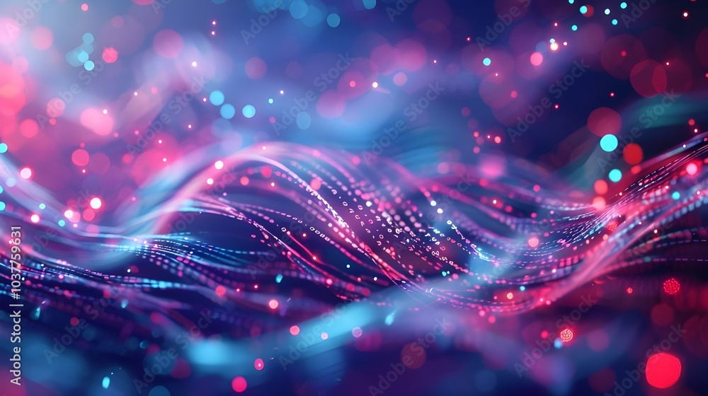 Abstract Digital Art:Flowing Lines of Code and Data Symbolizing ...