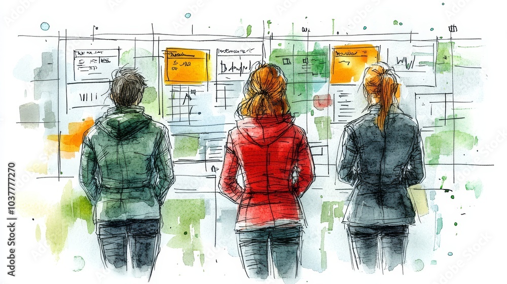 Collaboration and creativity a trio engaging with interactive visual ...