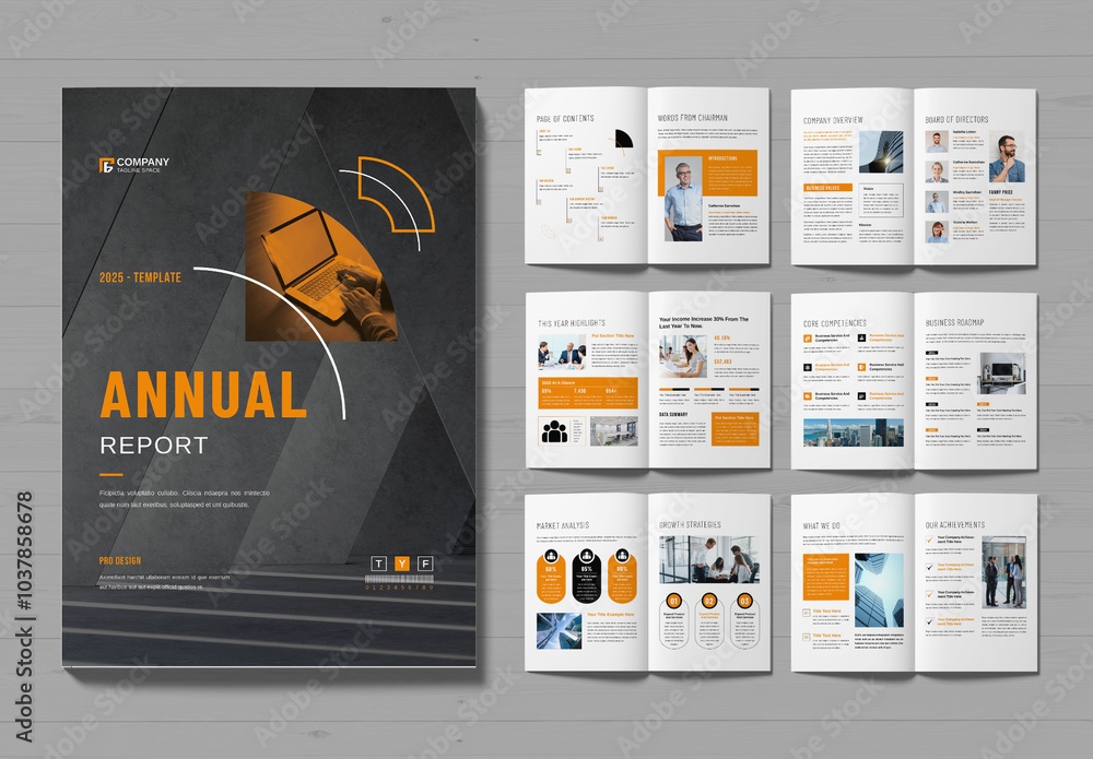 Annual Report Template Layout Stock Template Adobe Stock