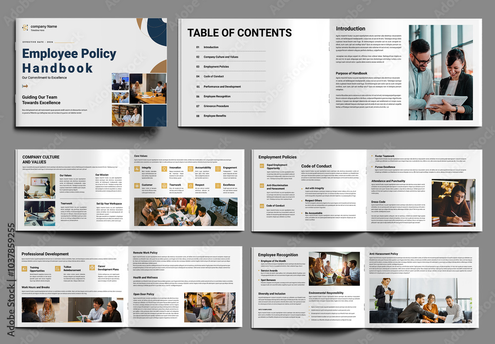 Employee Handbook Policy Stock Template | Adobe Stock