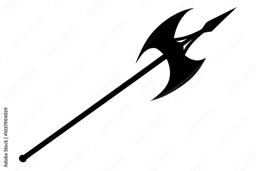 Halberd Silhouette | isolated vector silhouette illustration on white ...