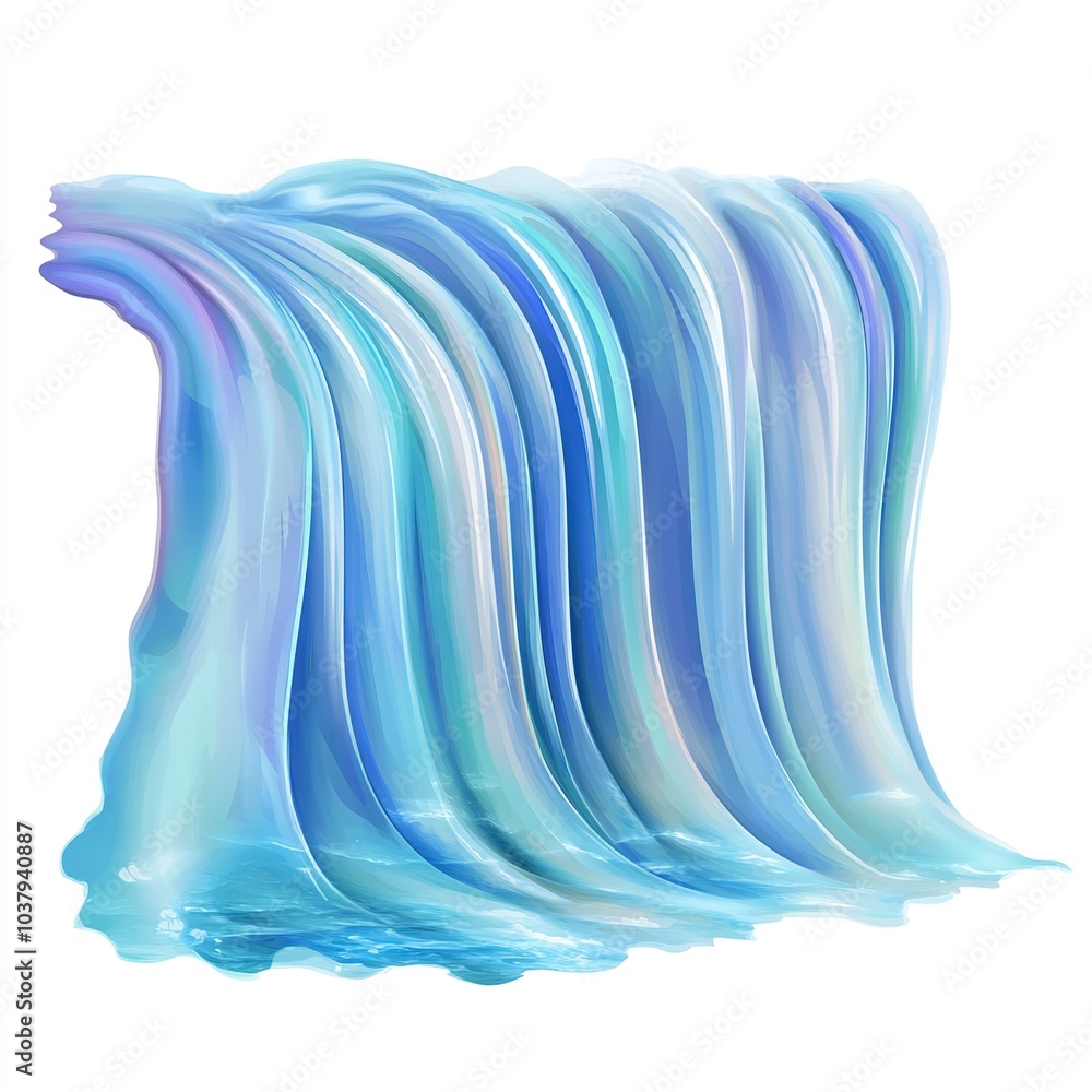 Cascading waterfall clipart, abstract element, flowing water design ...