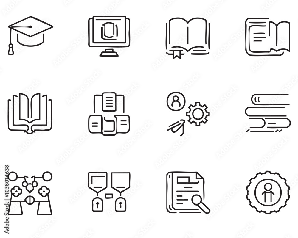 Poster A comprehensive collection of vector icons representing ...