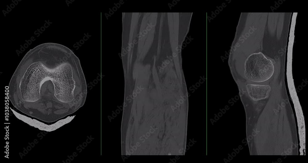 Knee Joint CT-Scan Revealing Tibial Fracture:The scan highlights a ...