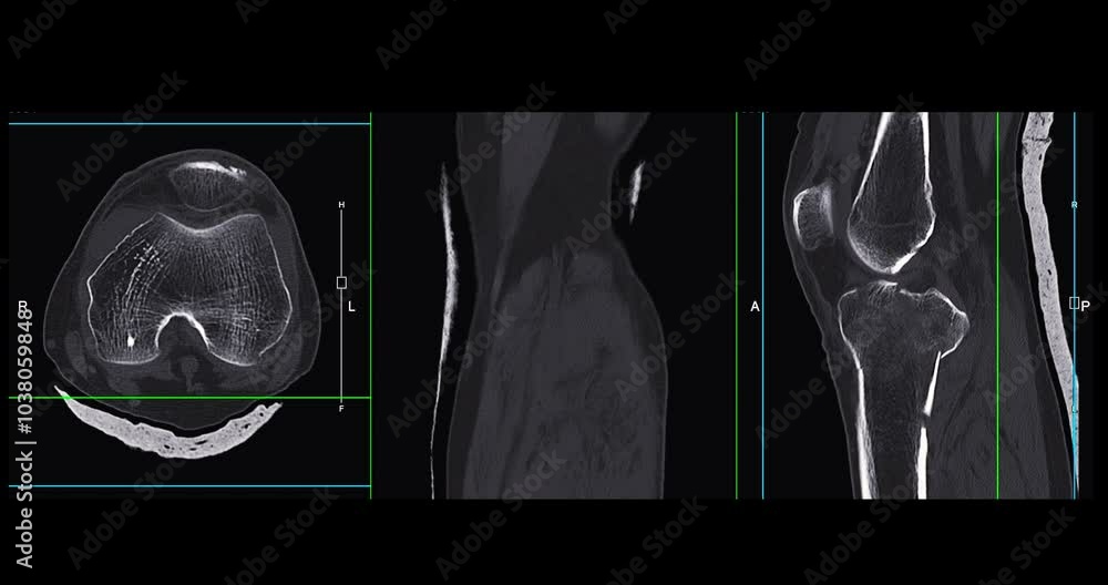 Knee Joint CT-Scan Revealing Tibial Fracture:The scan highlights a ...