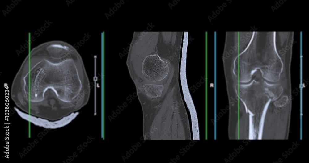 Knee Joint CT-Scan Revealing Tibial Fracture:The scan highlights a ...