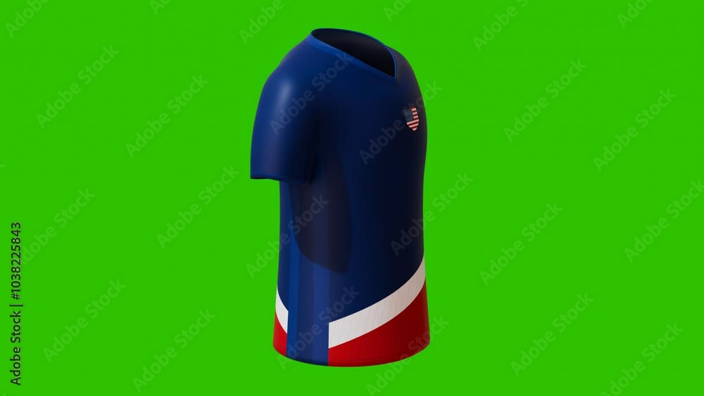 United States of America's 3D animation football jersey rotating 360 ...