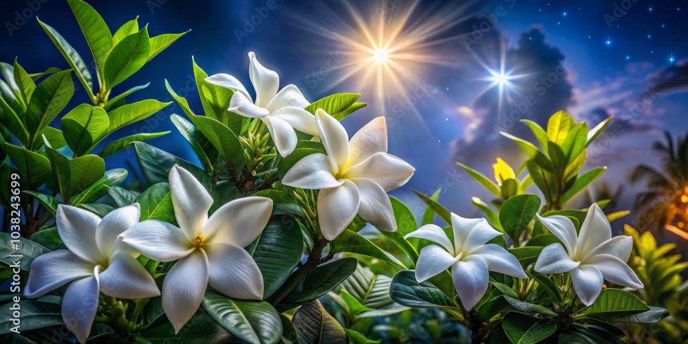 Night Photography of Fleur Tiare Tahiti Under a Starry Sky ...