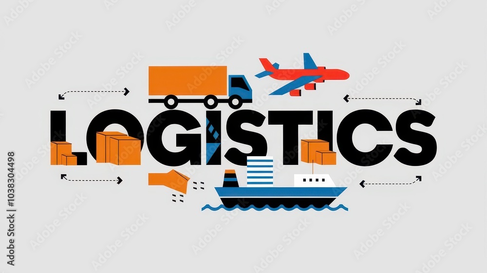 LOGISTICS TEXT BANNER BACKGROUND, LOGISTICS TYPOGRAPHY TEMPLATE COVER ...