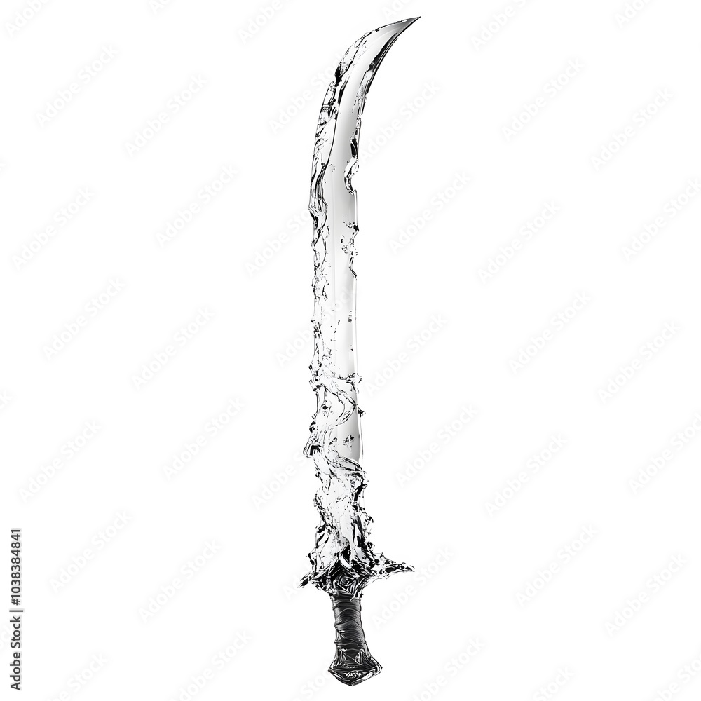 Frozen water sword: dynamic ice sculpture with transparent design Stock ...