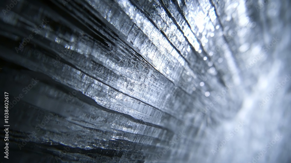 Frozen History Unveiled: Detailed Close-Up of Ancient Ice Core Sample ...