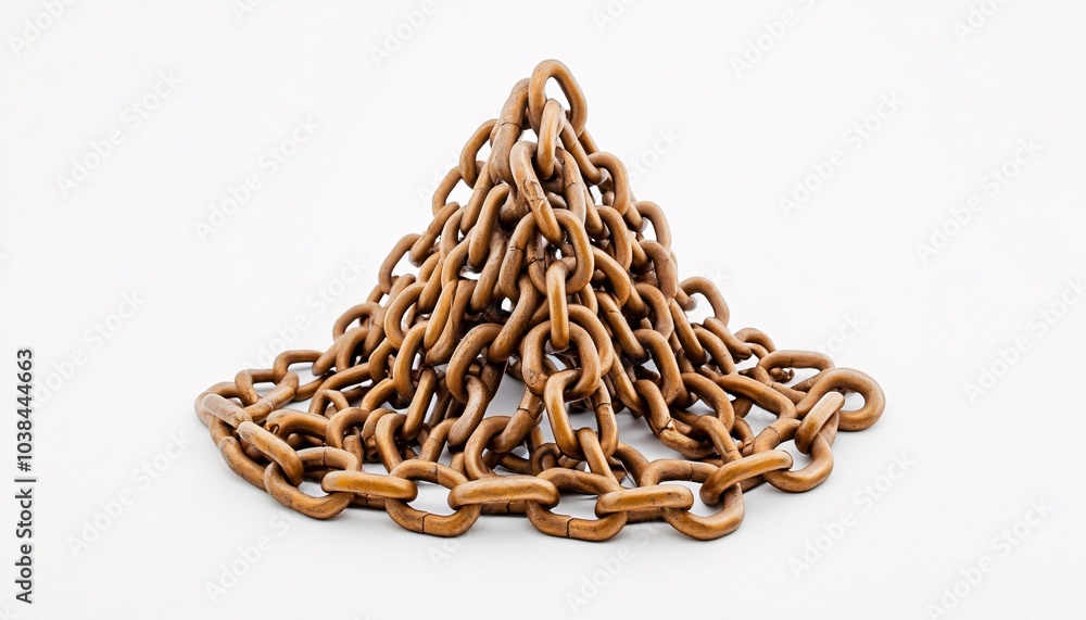 Visual representation of a chain converging into a pyramid shape ...
