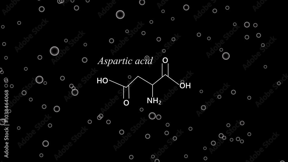 Amino acid. Aspartic acid structural formula. Infographics illustration ...