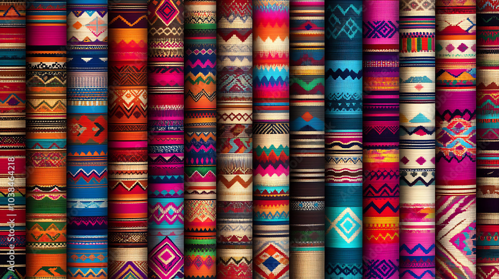 Vibrant and colorful seamless illustration of Lenca patterns showcasing ...