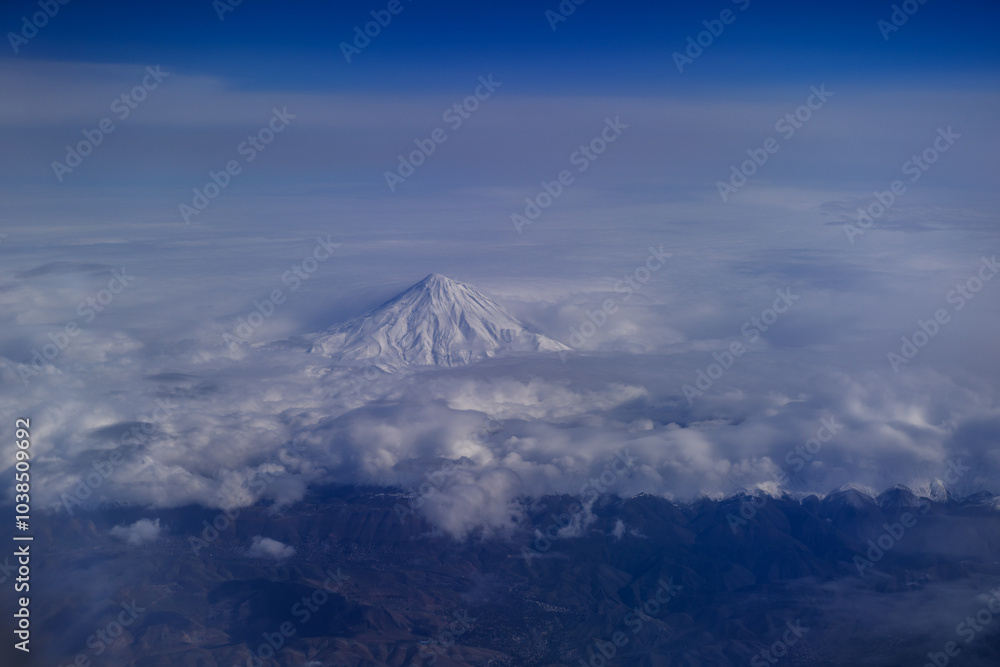 Damavand volcano, Iran. The highest volcano in Eurasia and highest peak ...