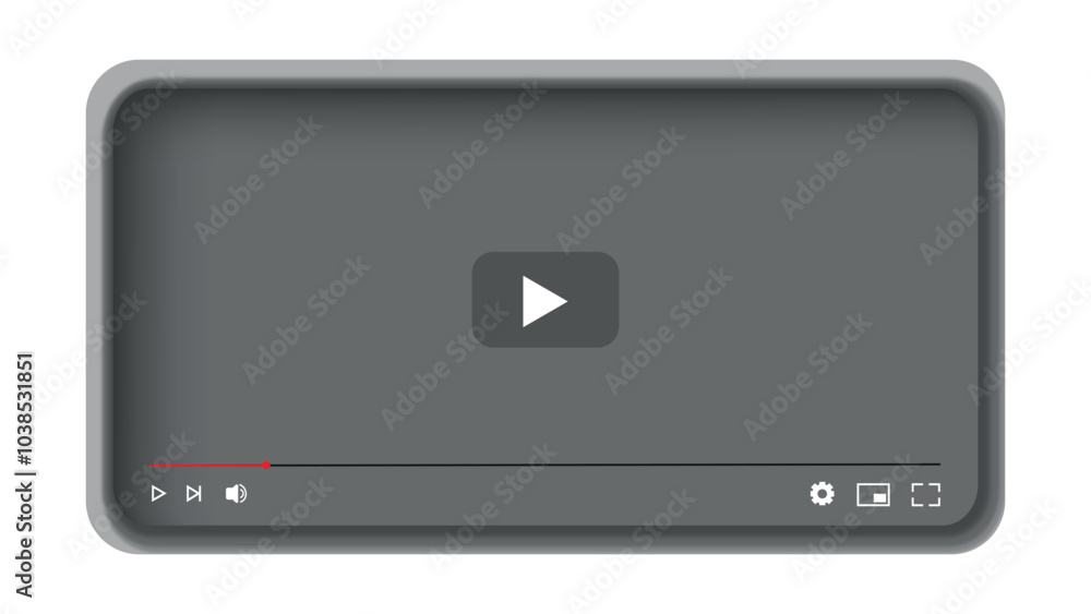 Modern video and music player, channel interface, web grey video player ...