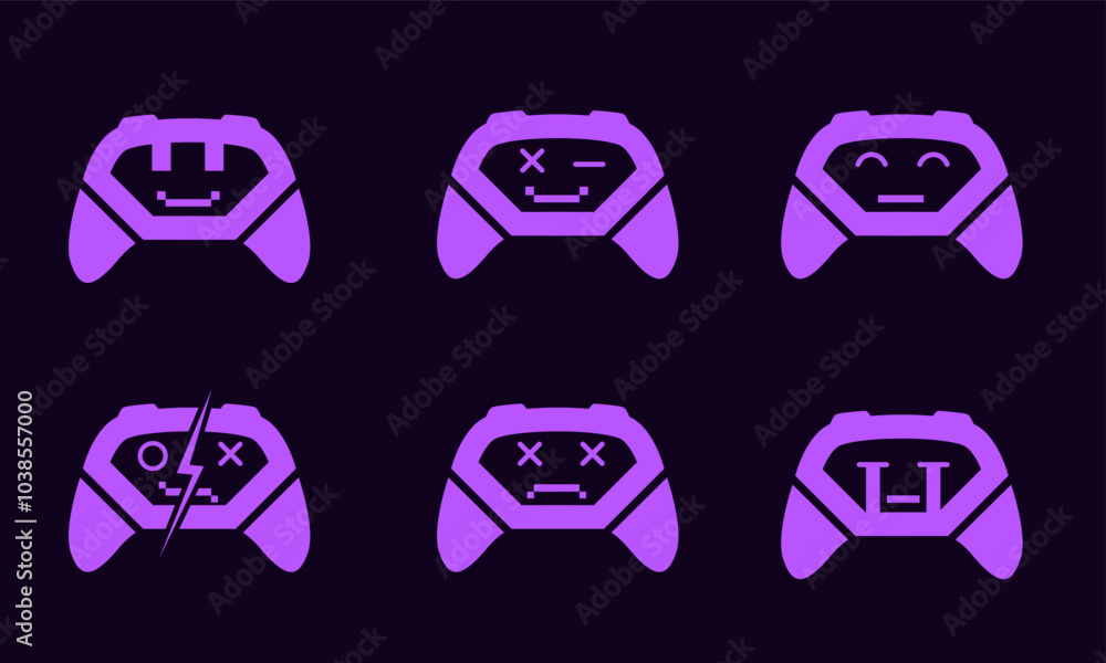 Vetor de Gaming emotes. Game controller emoji. Joystick controller ...