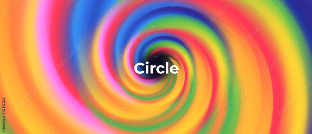 Abstract circle portal swirl shape with gradient background. Vector ...