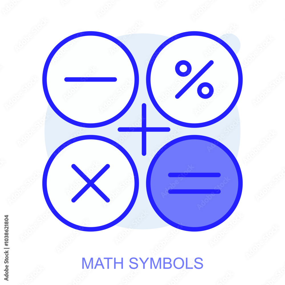 Education web icon in line style for web and mobile app. Math symbols ...