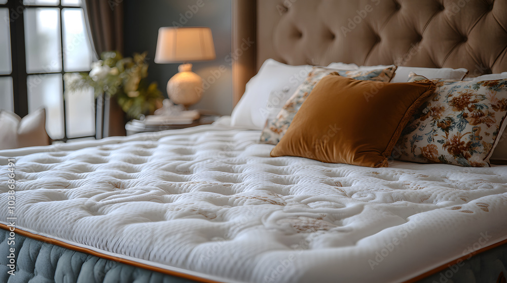 Elegant and Modern Close-Up of a Luxurious Mattress Design for High-End ...