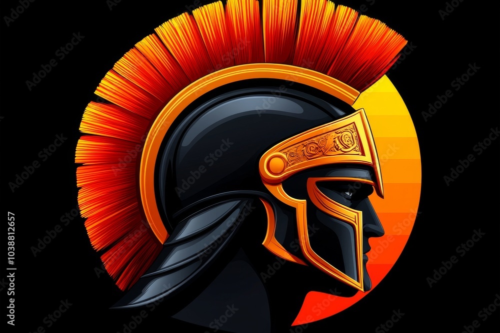 Retro Spartan propaganda poster, with bold, heroic poses and vintage ...