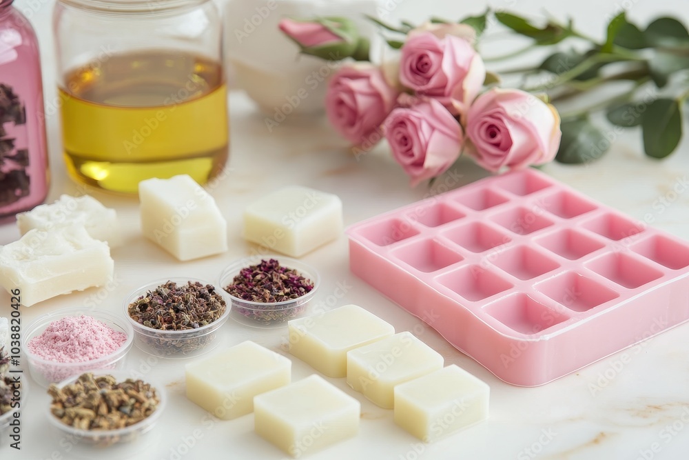 Basic setup for crafting melt and pour soaps white soap base chunks ...